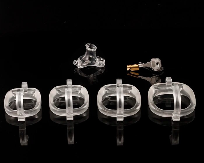 Stubby Buddy Мужская клетка целомудрия, Заблокировка для Locktober Pro Мужское Transparent-Null