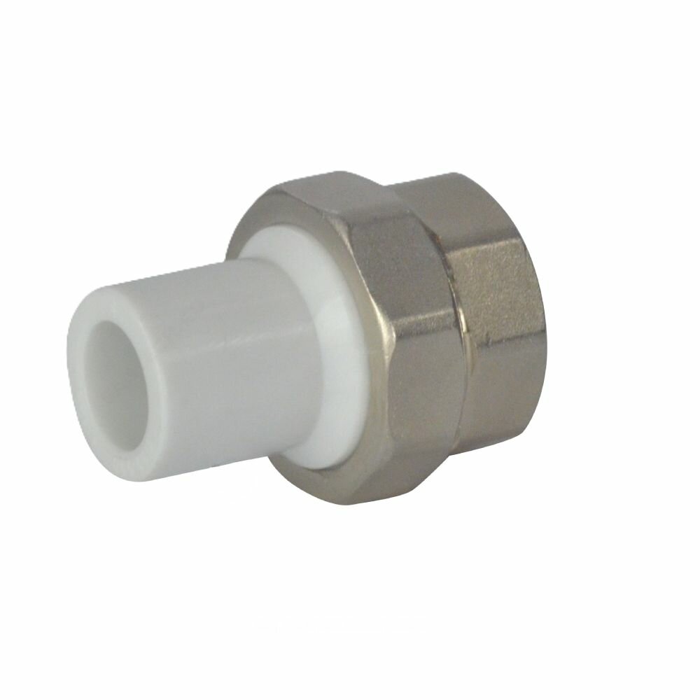 Муфта трубная PP-R комбинированная разъемная белая Дн 25х1" Ру25 наруж пайка/ВР VALFEX 10157225