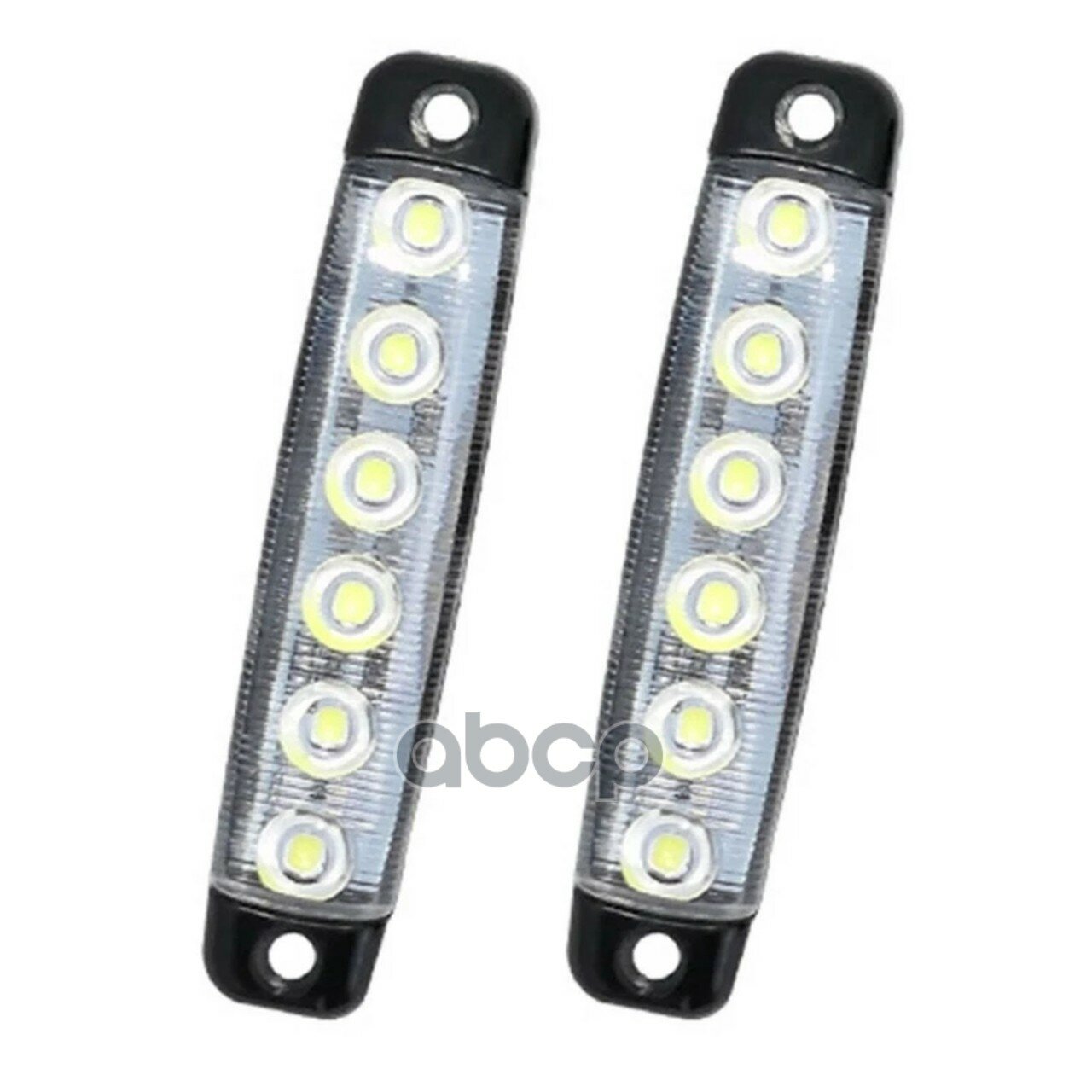 Фонарь габаритный и контурный светодиодный 6 SMD 24В белый (2шт) вымпел арт. 5324 - высокое качество