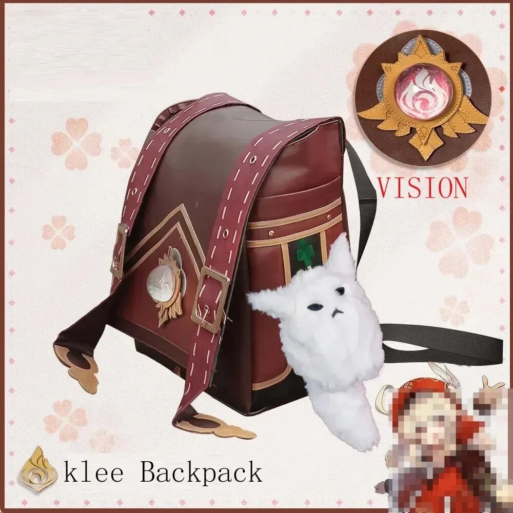 Animecc Косплей-костюм КLEE Genshin Impact Бордовый, L, klee Backpack