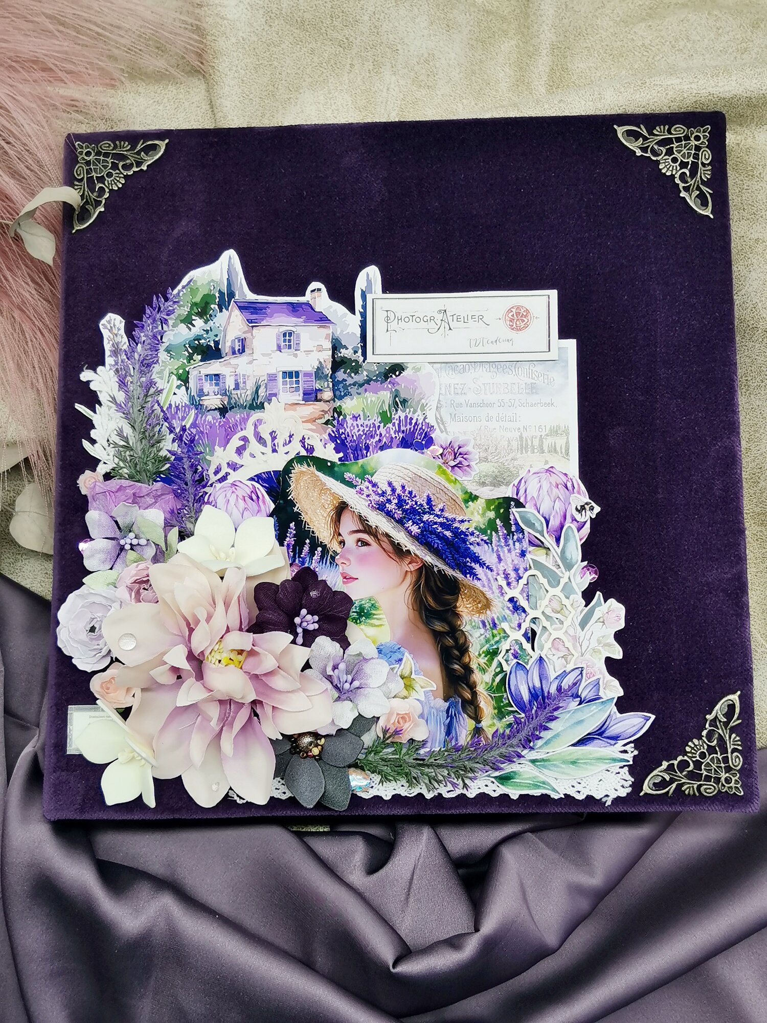 Авторский фотоальбом ручной работы "Прованс", вмещает от 40 фотографий