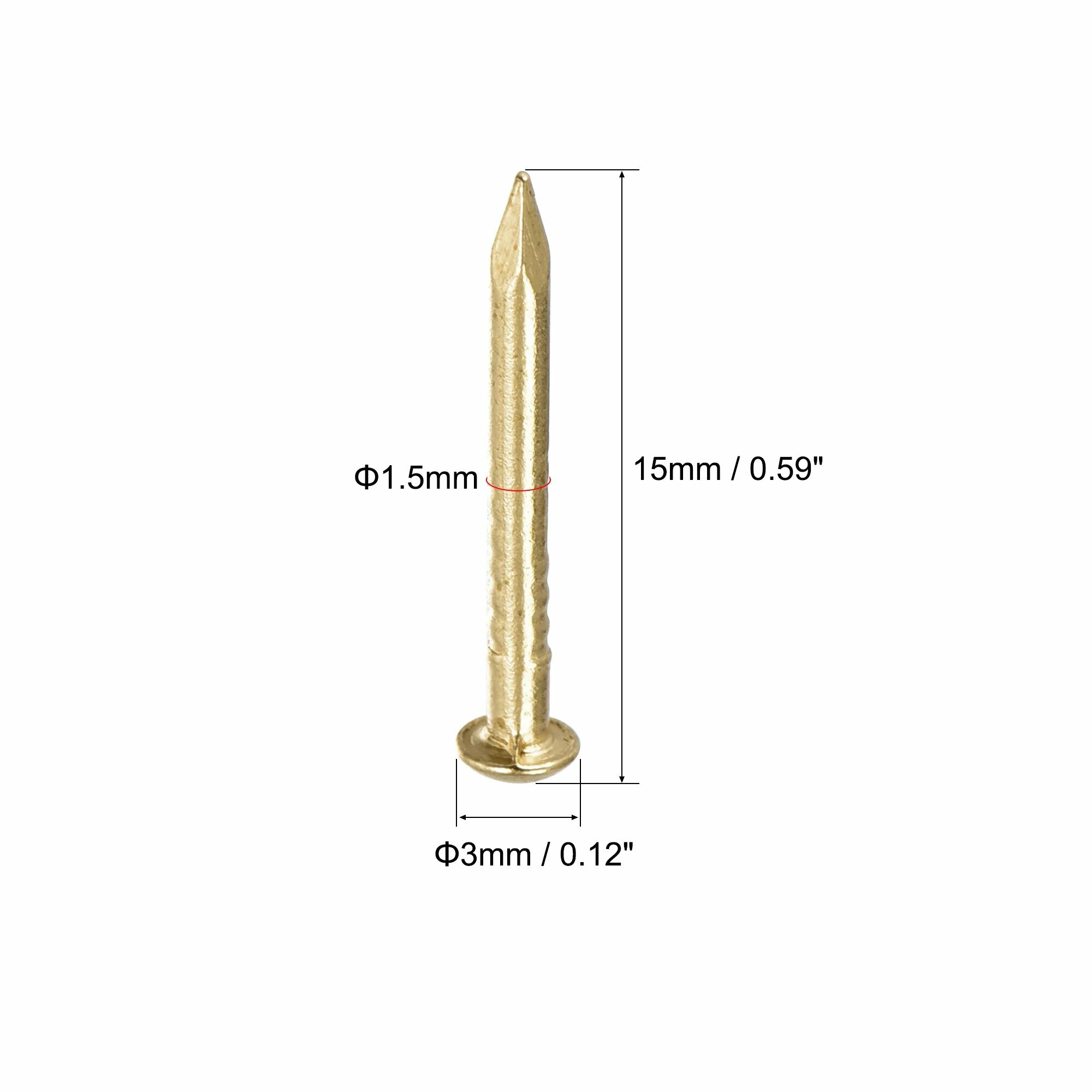 UXCELL Латунные гвоздики 50 шт 1.5x15mm