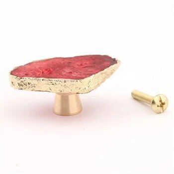 Латунные ручки для шкафов из натурального камня irregular red