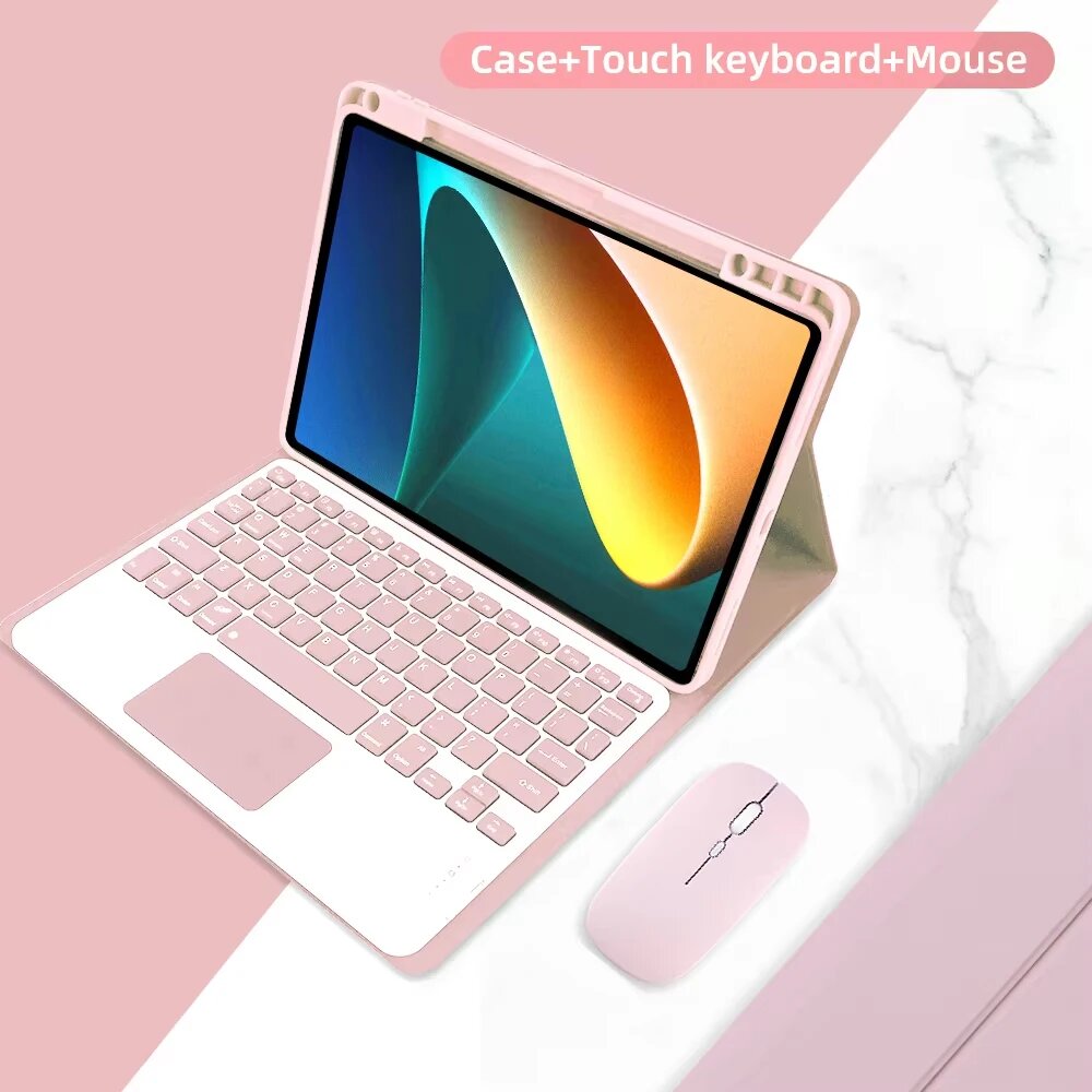 Чехол-клавиатура PULUZ для Xiaomi Pad 7/7 Pro, Mi Pad 8/8 Pro MiPad 5(Pro) 11 inch, Pink D