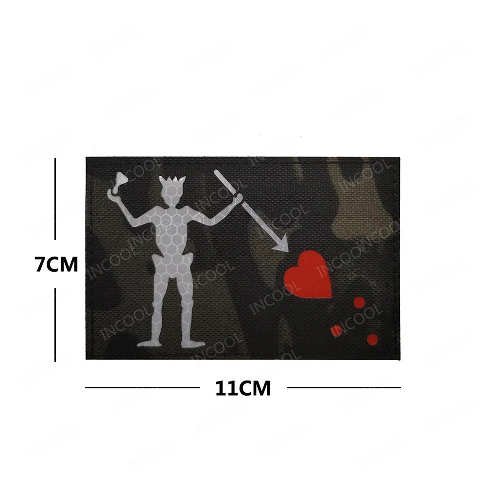 Светоотражающие вышитые патчи "Черная Борода" 17 Reflective 11X7CM