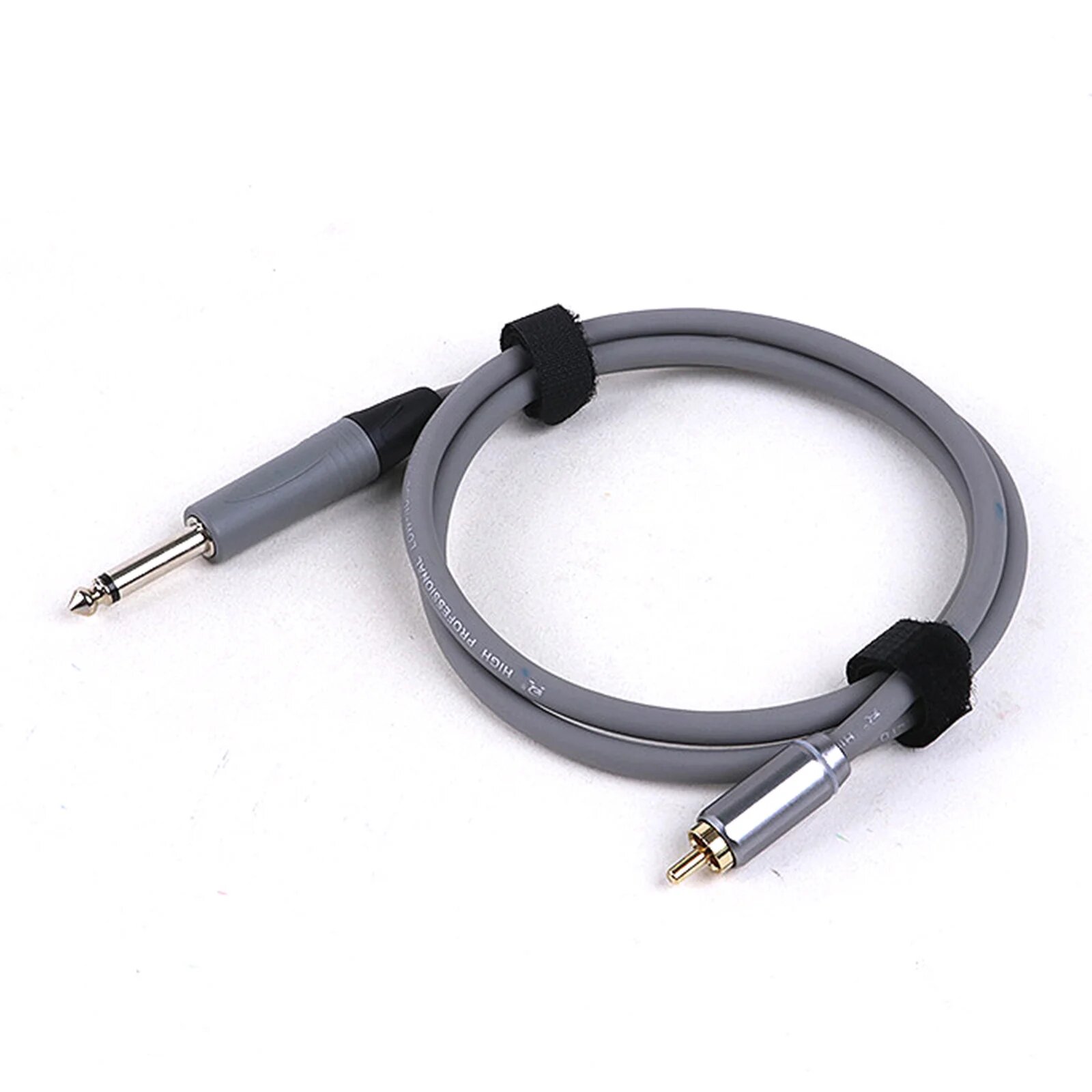 Аудиокабель RCA-Jack 6.35 мм, 0.5M, Grey-TS-RCA