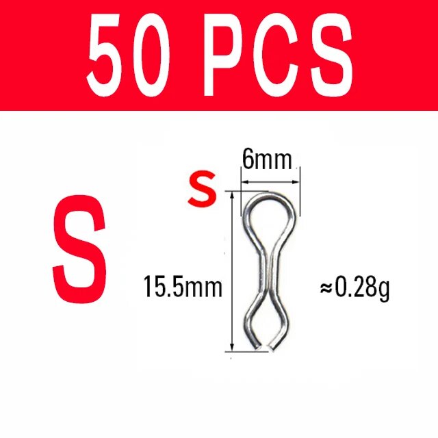 50pcs Красные рыболовные петли Steel S
