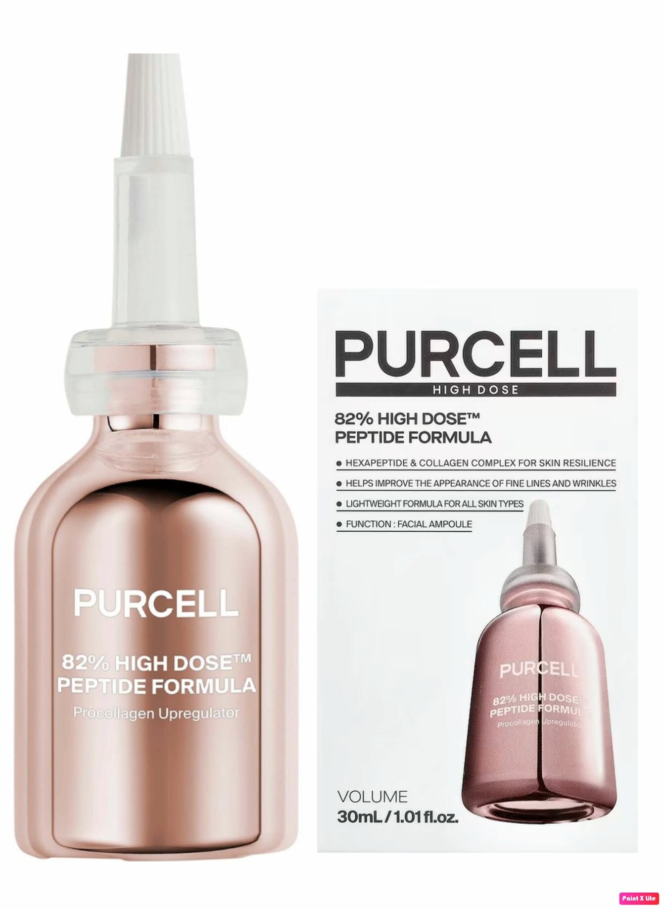 Высококонцентрированная антивозрастная сыворотка с пептидами Purcell 82% High Dose Peptide Formula для интенсивного восстановления кожи 30мл