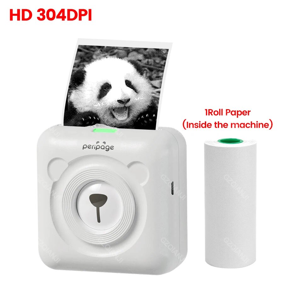 Мини-принтер PeriPage A6 304dpi Фиолетовый Желтый Белый, HD 304dpi WH