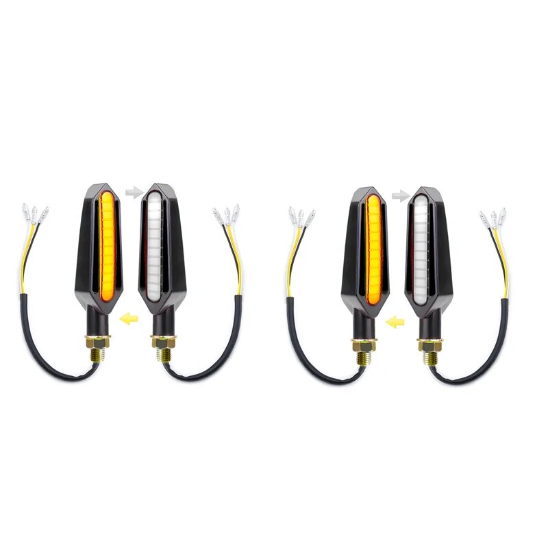 Мото светоиндикаторы поворотники LED 12V, белые (2шт)