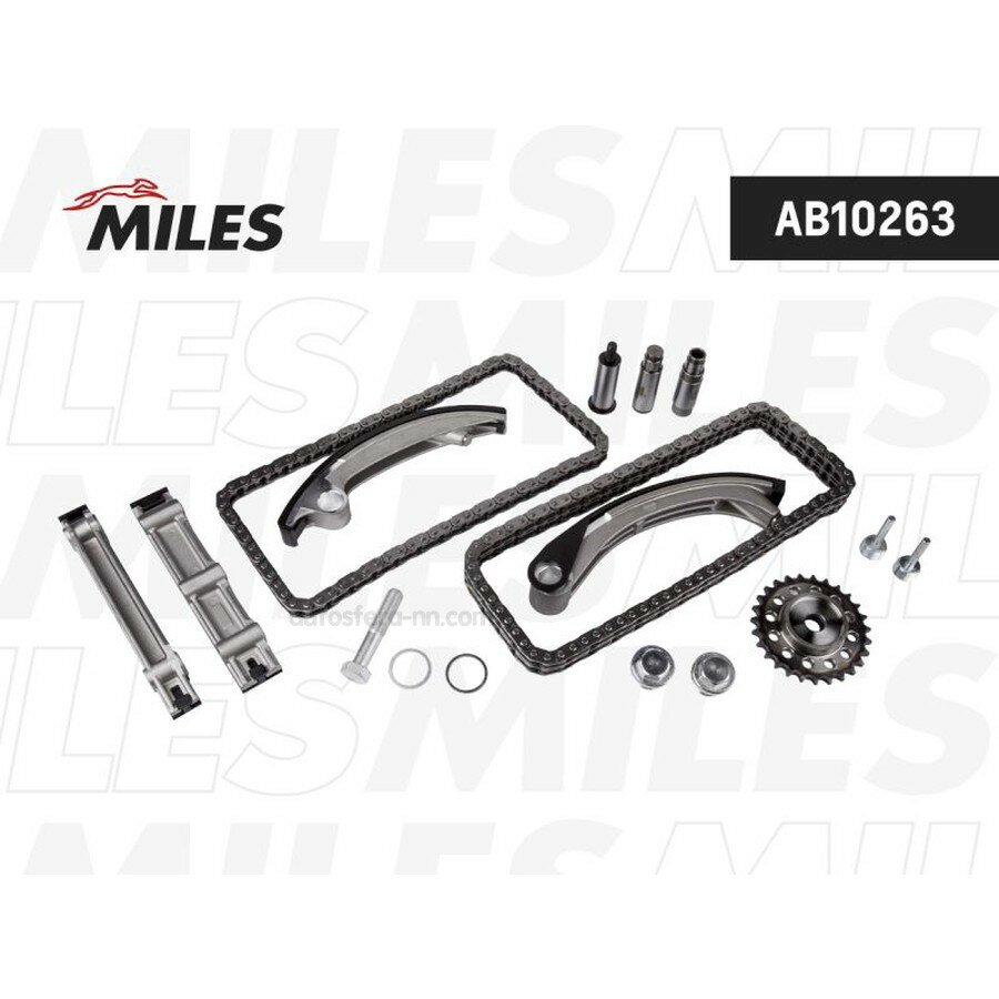 MILES AB10263 Комплект цепи ГРМ OPEL 2.0DI/2.2DTI 96- без звездочек
