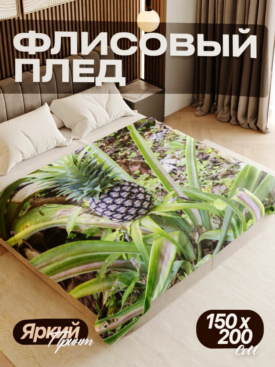 Плед флисовый 150х200 см мягкий теплый покрывало для дома