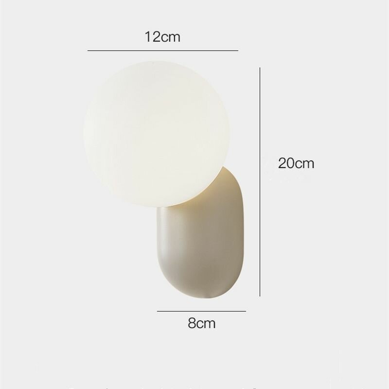LED G9 прикроватный стеклянный шар маленький настенный светильник гостиная коридор детская комната ночник белый 200*120 мм