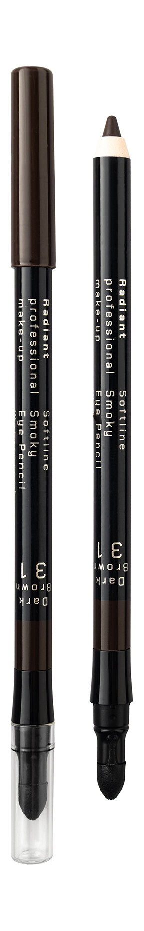 RADIANT PROFESSIONAL MAKE-UP Карандаш для глаз Softline Eye Pencil Waterproof водостойкий, 1,2 г, 31 Коричневый Смоки