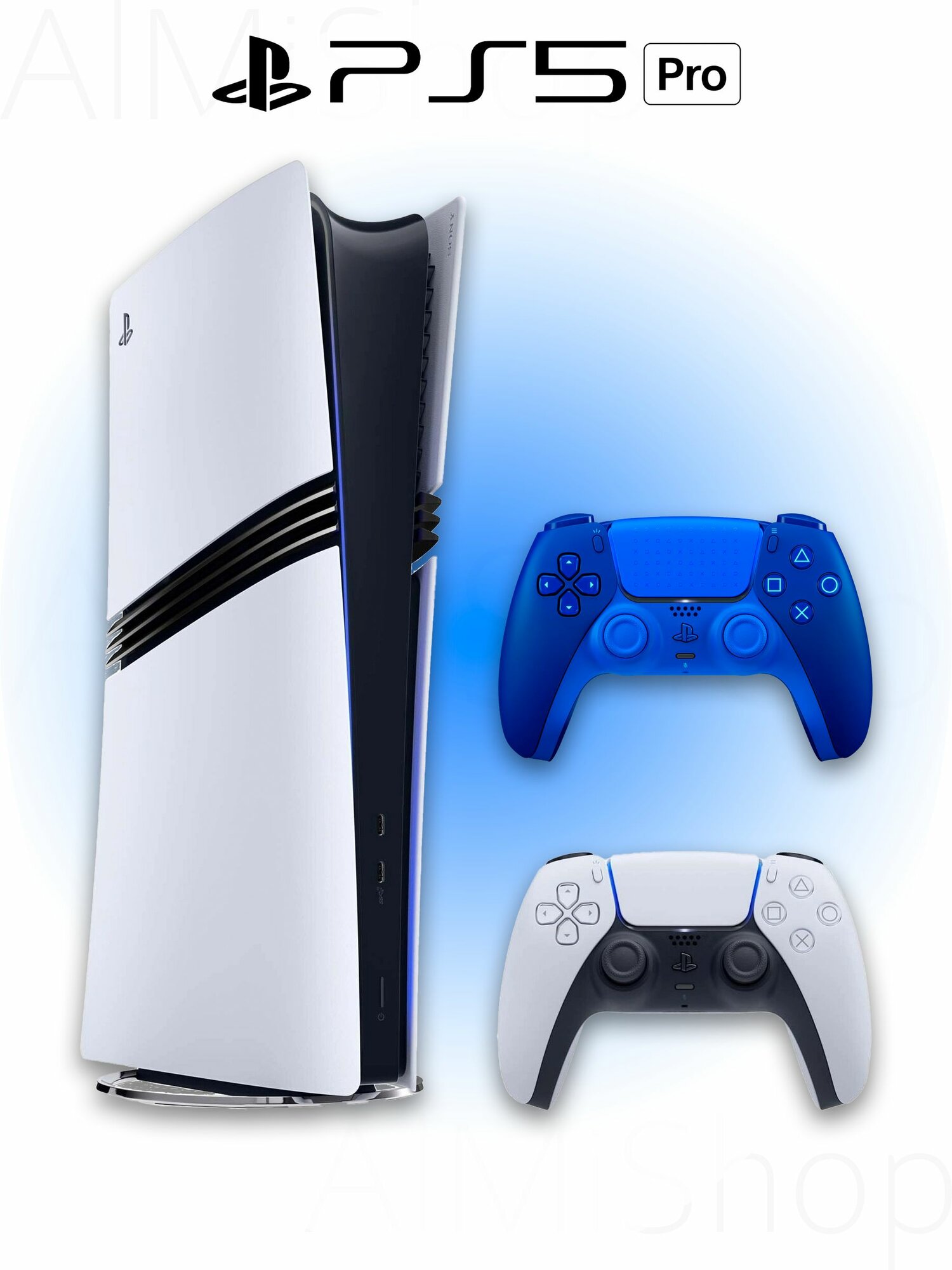 Игровая приставка Sony PlayStation 5 PRO + 2 геймпад (сине-голубой, Icon Blue)