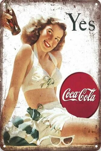 Реклама Coca-Cola, Жестяная табличка, Барный фон, домашний декор,30*20