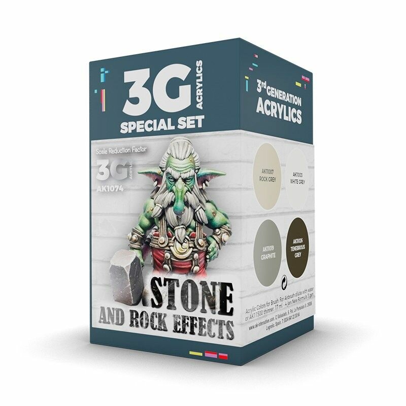 Набор красок Wargame set - STONE AND ROCK AK 1074