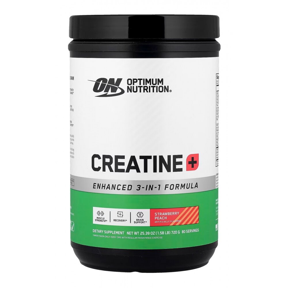 Креатин Optimum Nutrition Creatine+ Enhanced 3-in-1 Formula, 720 г, Вкус Strawberry Peach / Клубника Персик