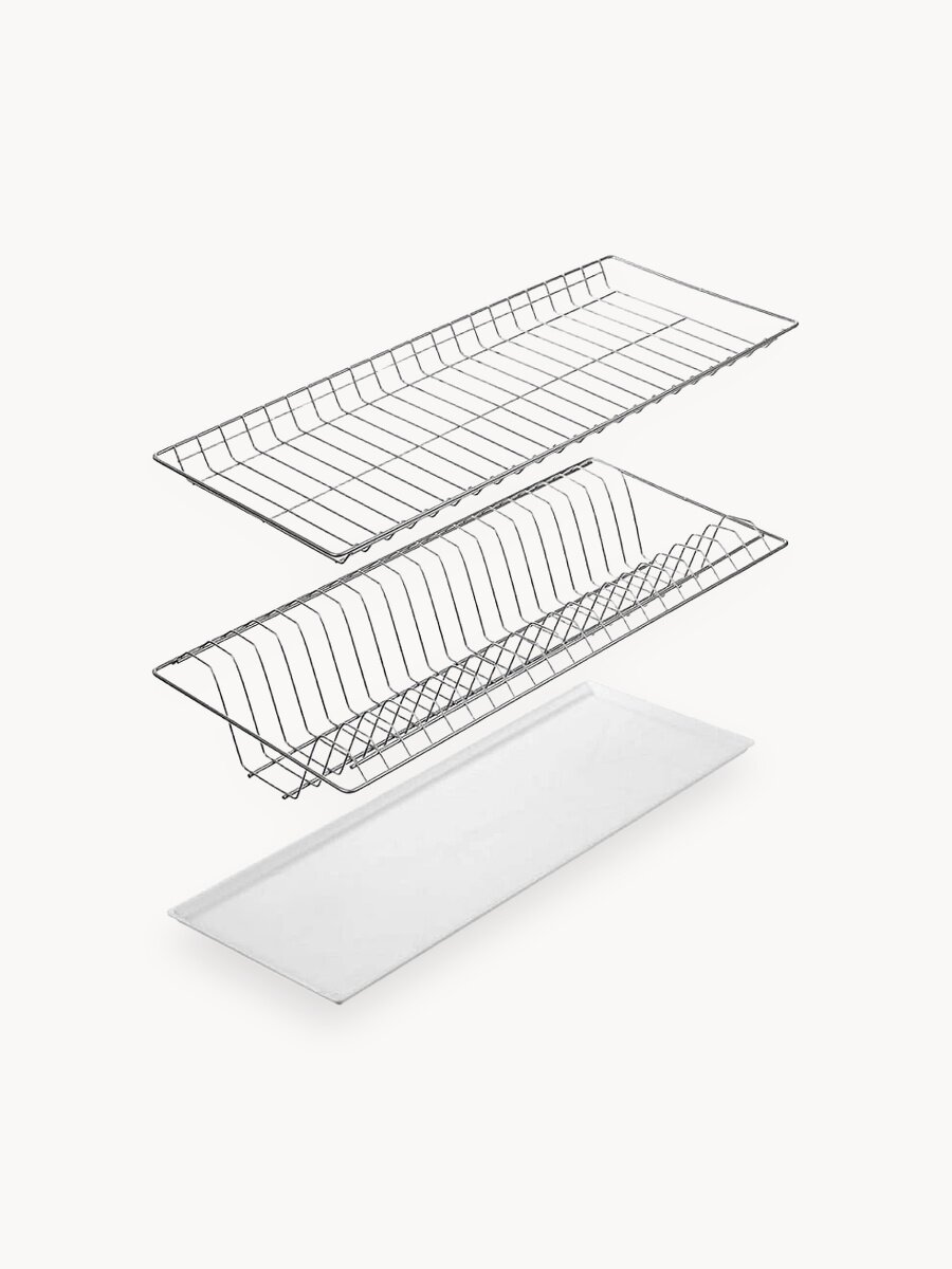 Сушилка для посуды с поддоном в шкаф, 600 мм, с рамкой, хром