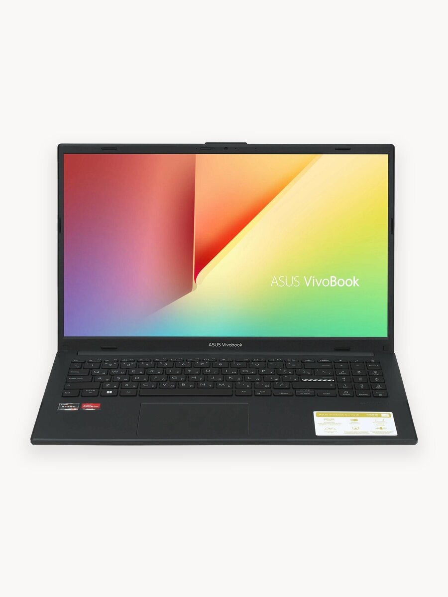 15.6" Ноутбук Asus VivoBook OLED , Ryzen 5-7520U, RAM 16 GB DDR5, SSD 512GB, Windows 11 Pro + Office 2021, Черный, Русская раскладка клавиатуры