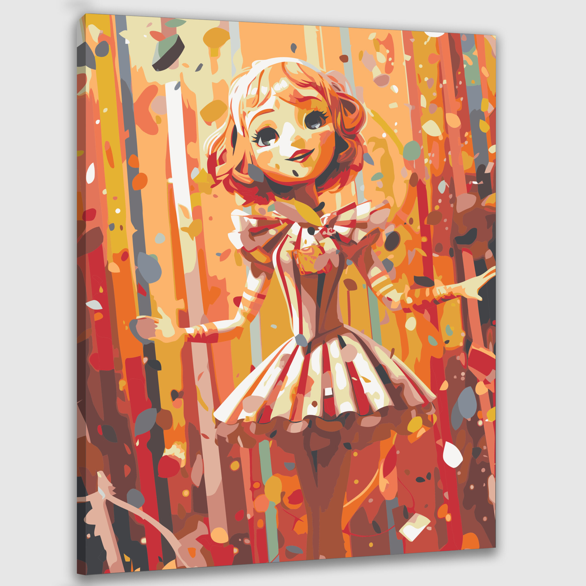 Картина по номерам 40x50 см, картина, живая, цифровая, иллюстрация, деревянная, кукла-марионетка, веревочки