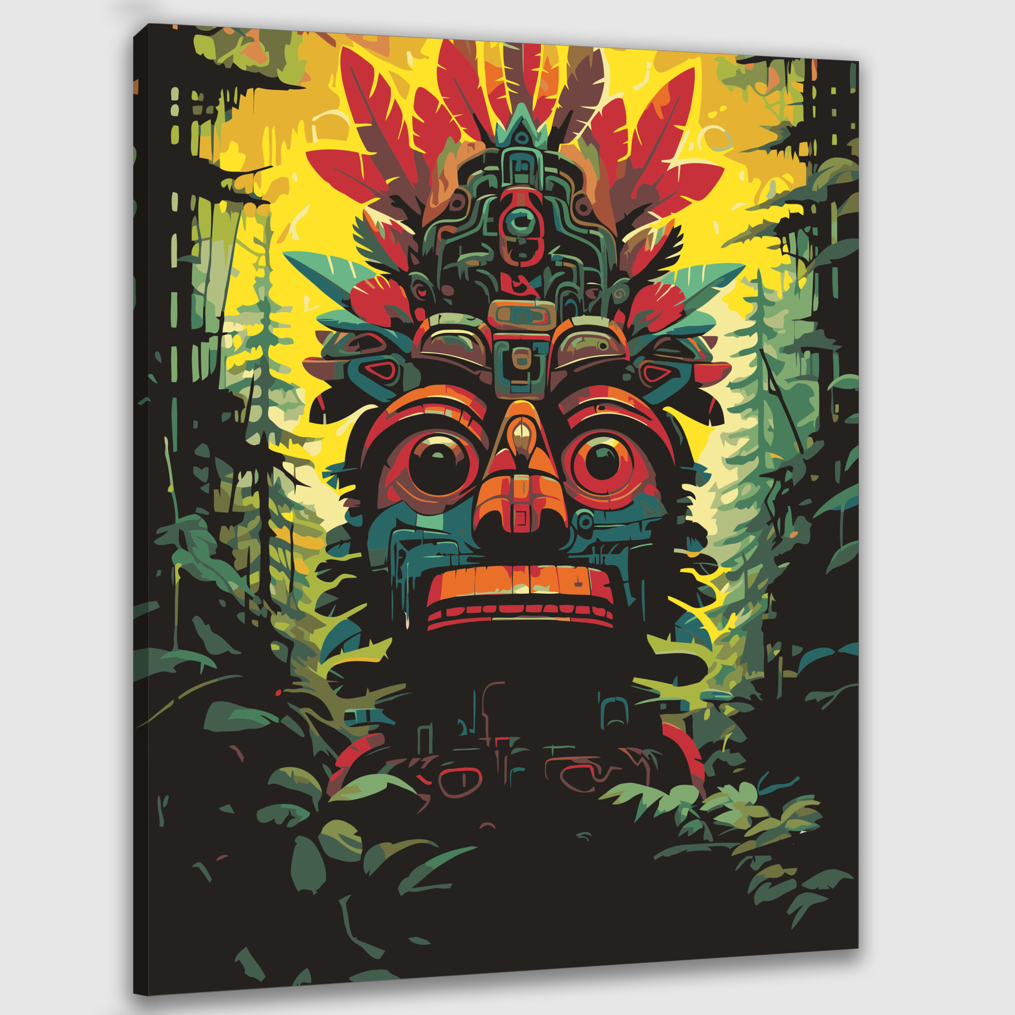 Картина по номерам 40x50 см, акриловая картина, абстракция, тотемическое наследие, яркие краски, динамичные мазки