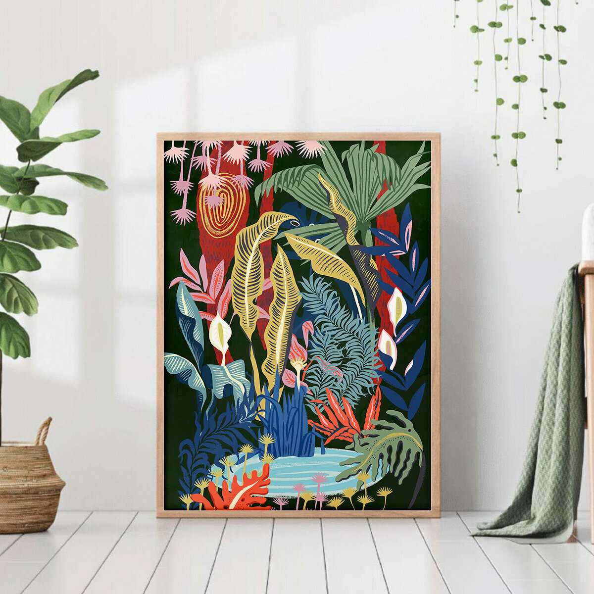 Постер "Иллюстрация тропики" 50x70 без рамки для интерьера на стену