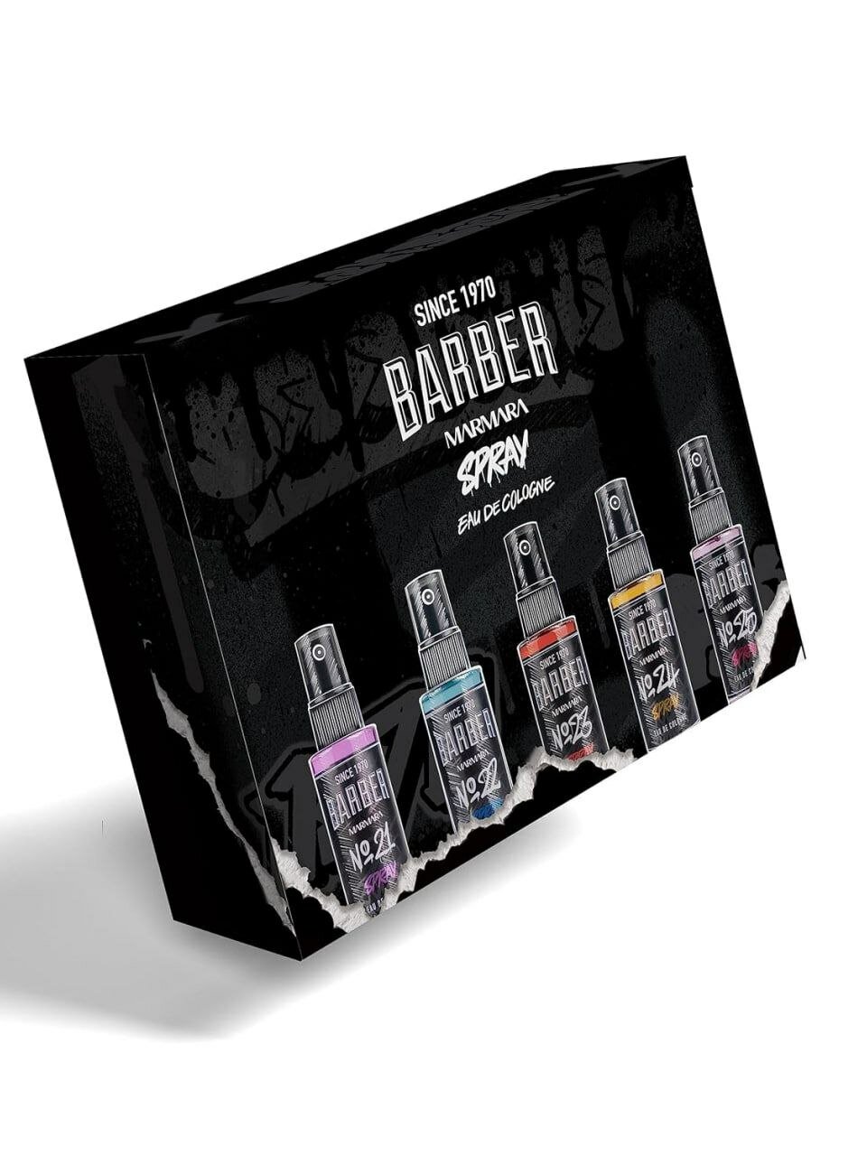 Набор одеколонов после бритья мужской Marmara Barber 5 MIX Spray, 5 ароматов, 5Х50 мл