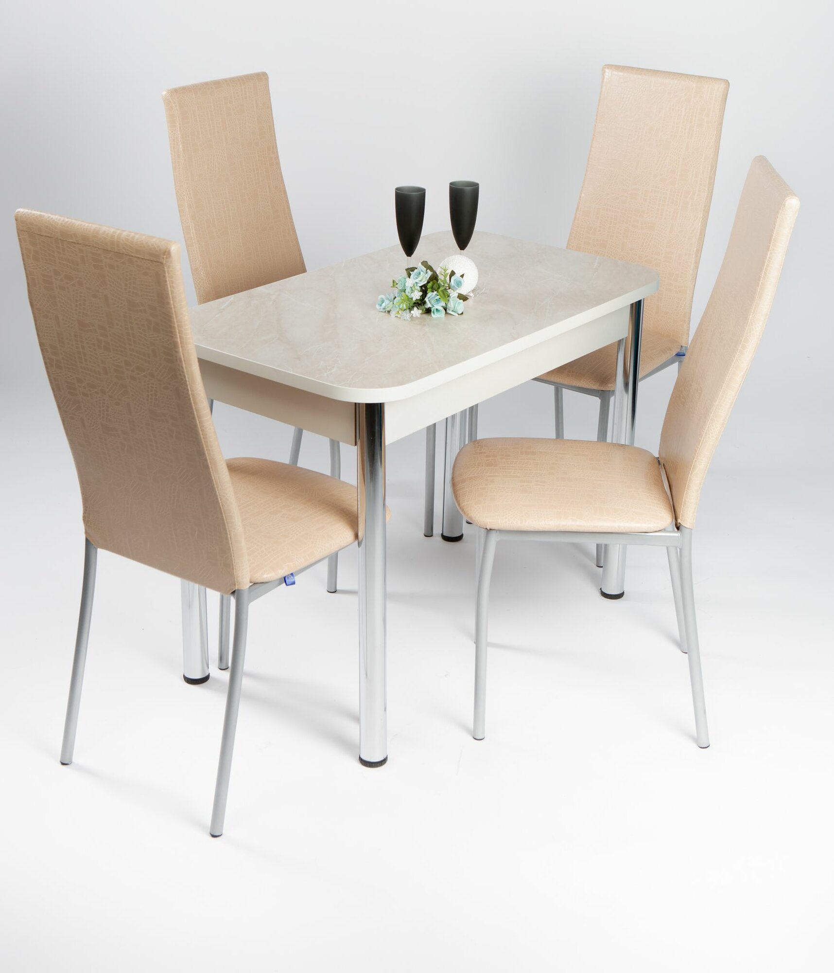 Обеденная группа ПФ/Пекин Бежевый мрамор/Бежевый