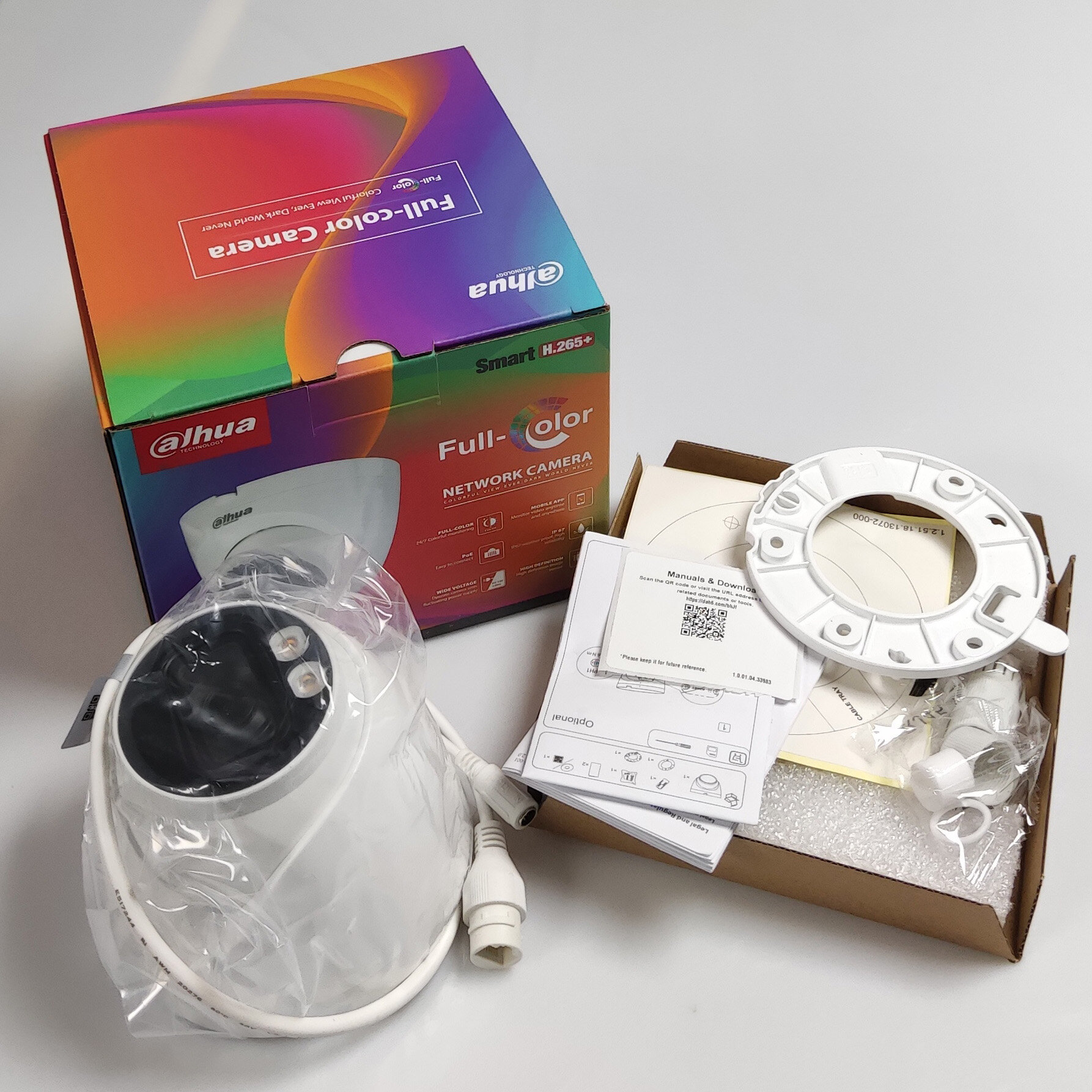 DaHua IP камера 4MP Полноцветная IP камера ColorVu POE IPC-HDW2439T-AS-LED-S2 Объектив 3,6 мм встроенная микрофонная камера видеонаблюдения