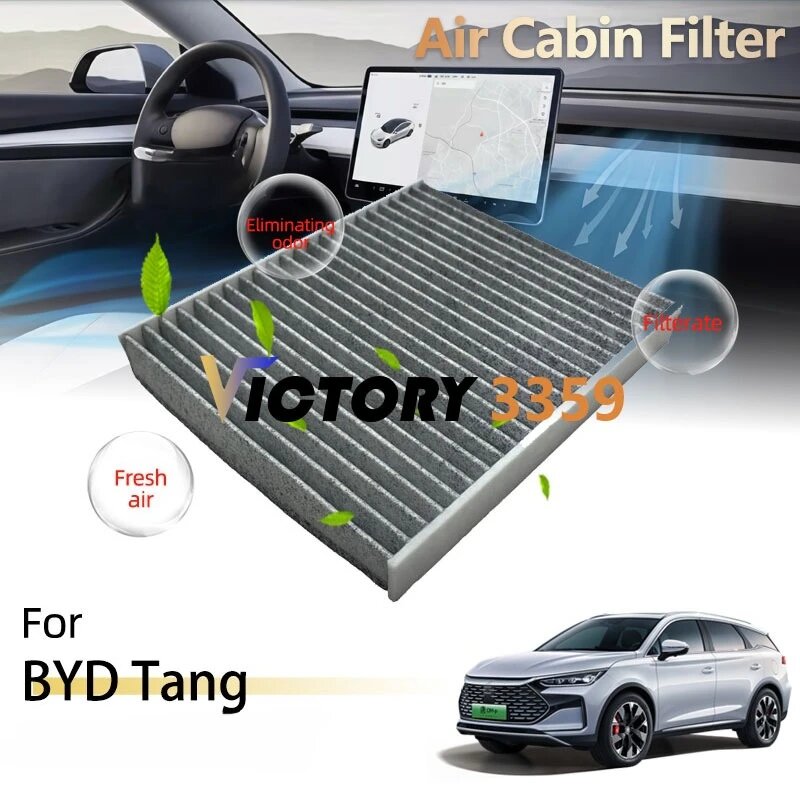 Воздушный салонный фильтр для BYD Tang EV 2025 II DM EV600 2024 2023 2022 2021 2020 2019 2018, аксессуары для очистки деталей кондиционера