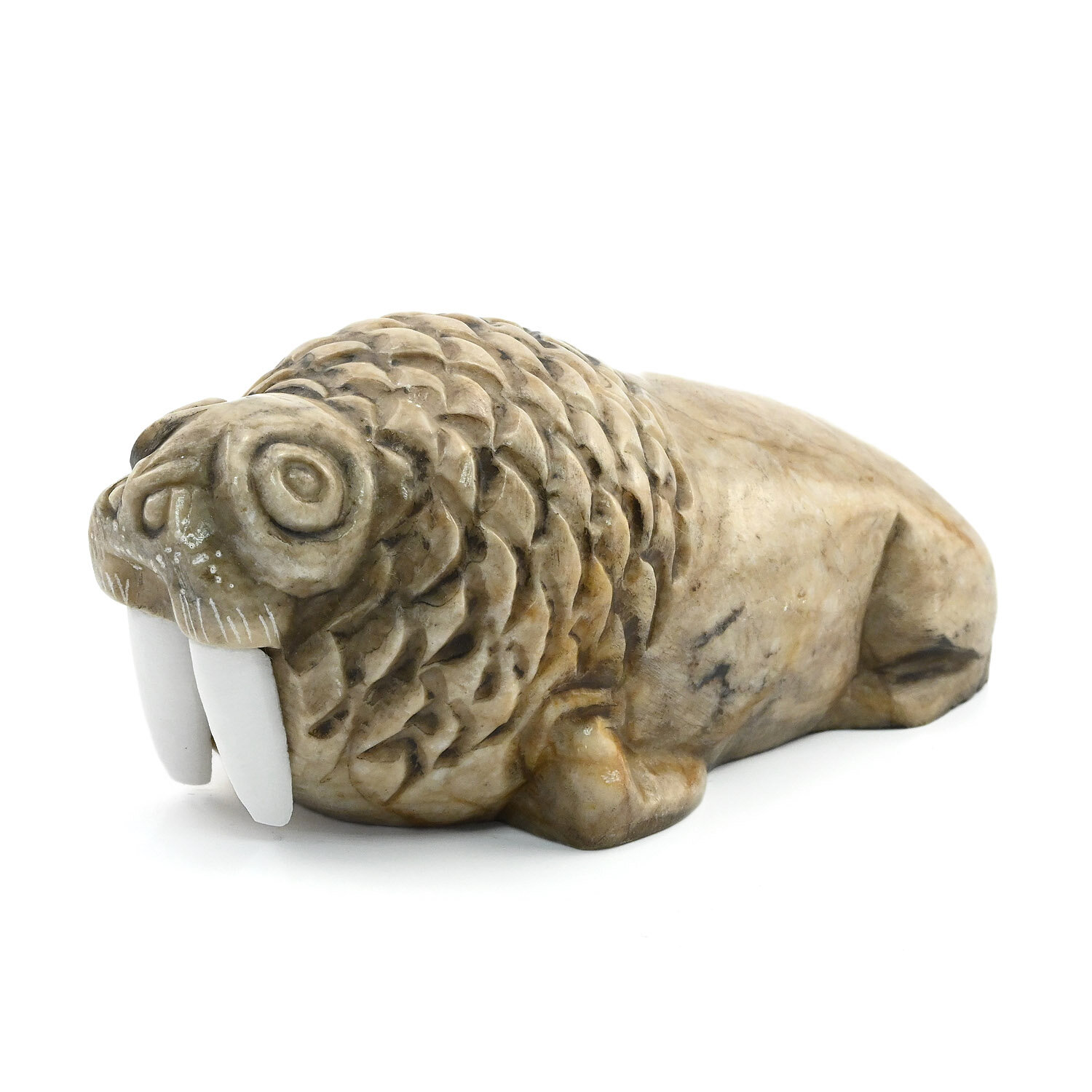Скульптура из кальцита Морж 115*65*50мм
