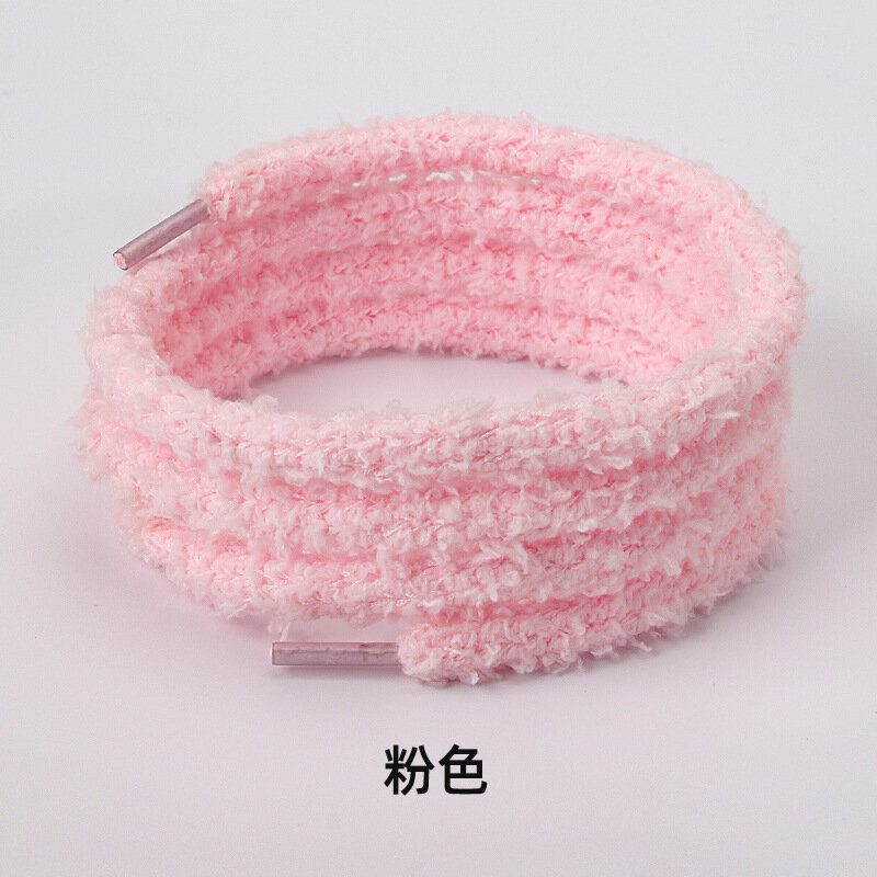 Шнурки Nail mark "Caterpillar", плюшевые, для толстых шнурков, 200 см, розовые