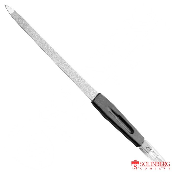 Пилка металлическая Solinberg 007, пластиковая ручка с триммером, алмазное покрытие, длина 18,5см.