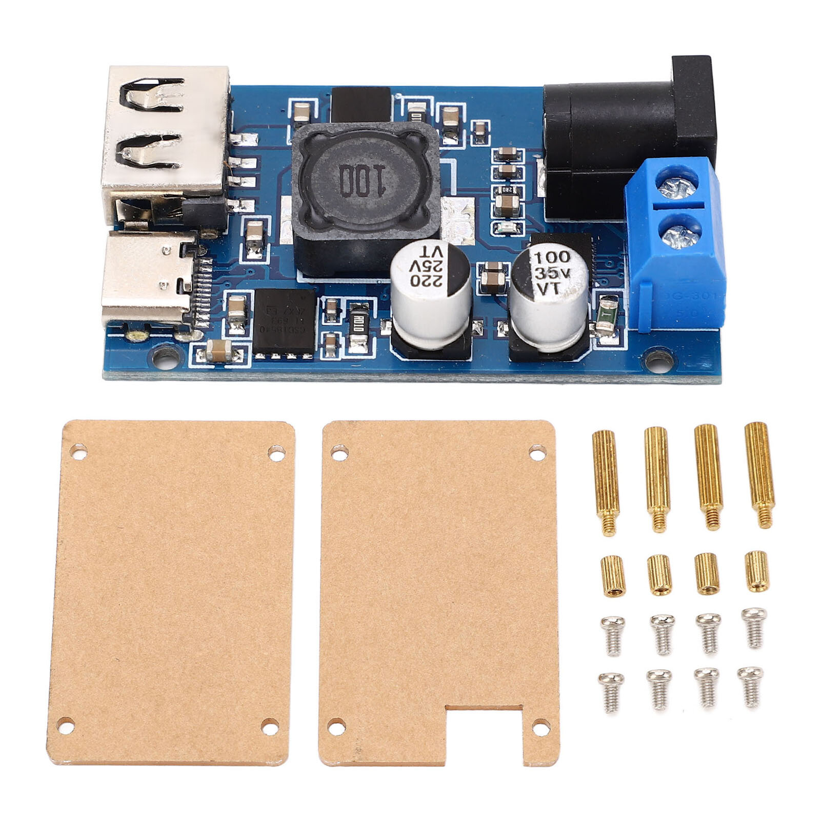 Модуль понижающего преобразователя постоянного тока 8,2‑32 В на входе в постоянный ток 3‑20 В на выходе QC 3.0 для быстрой зарядки телефона