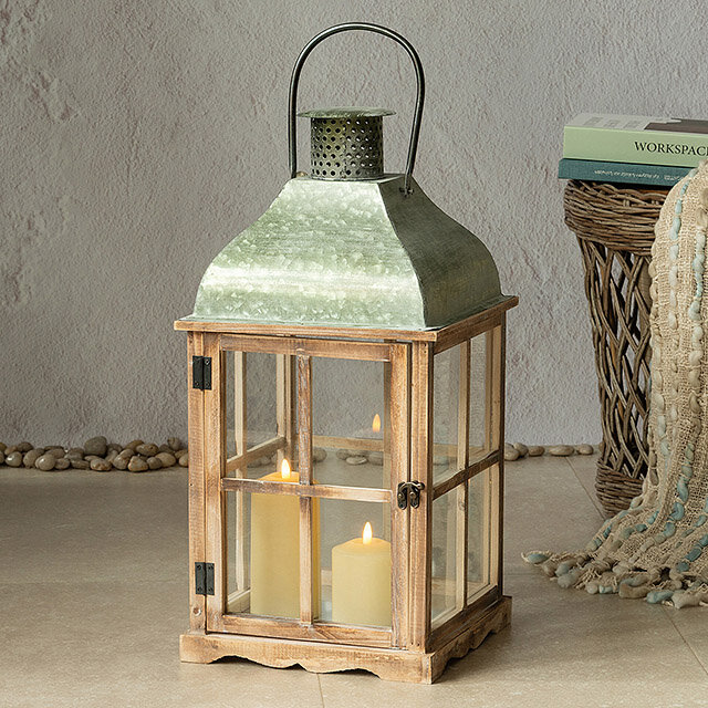 Деревянный фонарь для свечи Даннотар 57 см, Kaemingk, 553018-1