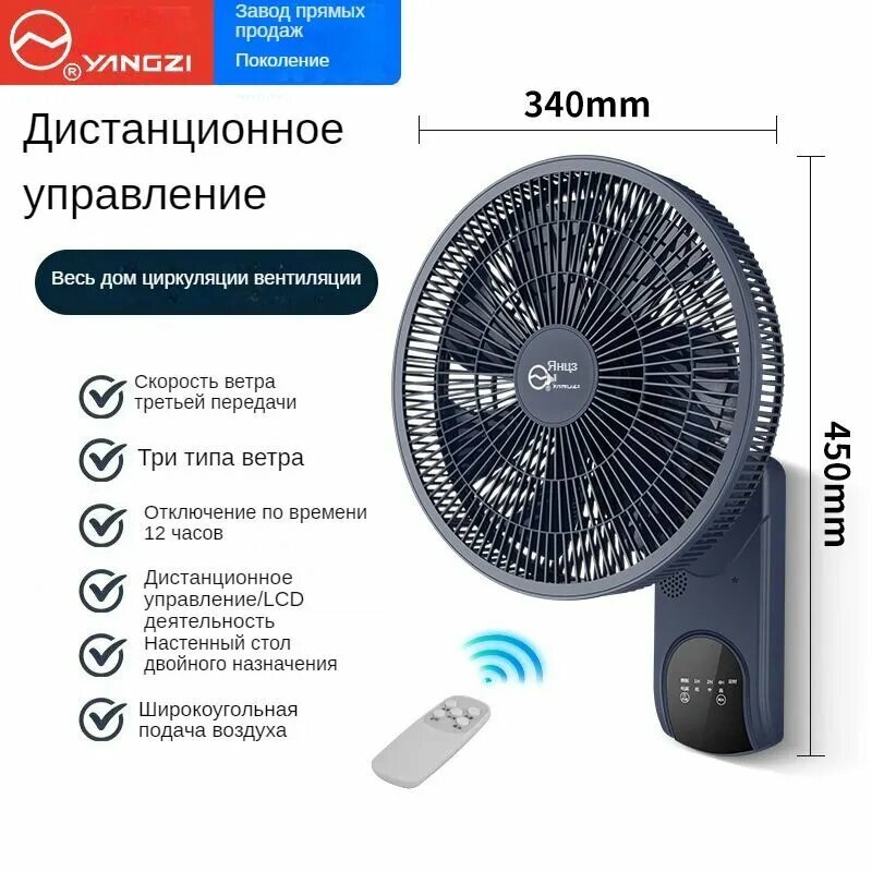 Вентилятор 5nFDW1, 5 скоростей, мощность 60 Вт, уровень шума ниже 36 дБ, синий