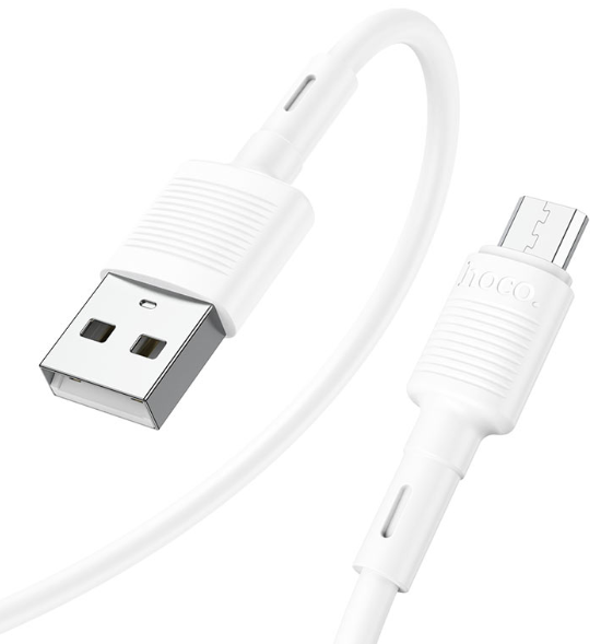 Кабель HOCO "X83" USB-microUSB для быстрой зарядки 2.4A, белый, 1м, PVC