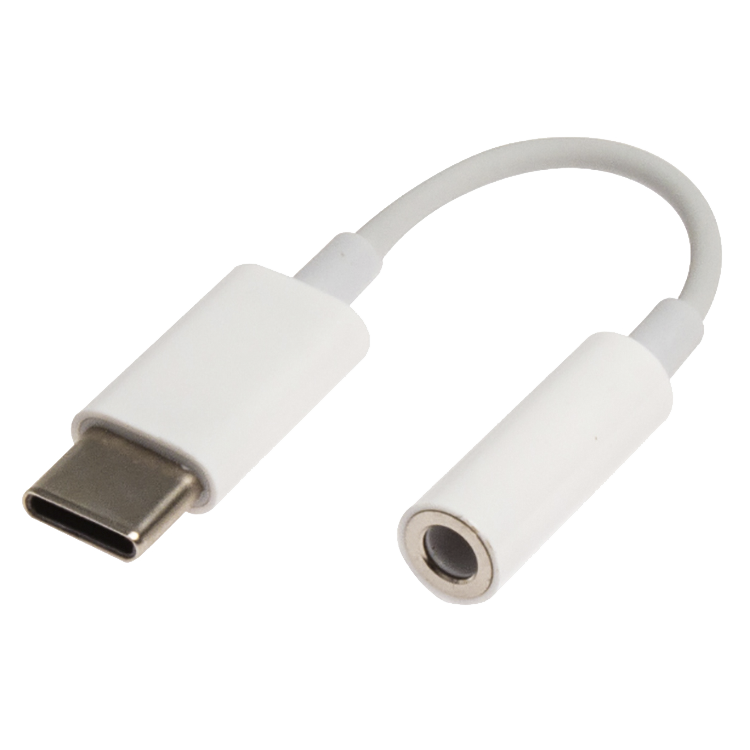 Адаптер WALKER «WA-020» USB Type-C — AUX, белый, компактный, совместимость со всеми смартфонами