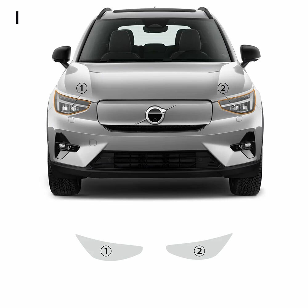 Volvo XC40 Recharge 2023 - 2024 Пленка защиты краски автомобиля фонаря заднего вида столбов А Б против царапин предварительно разрезанная TPU PPF