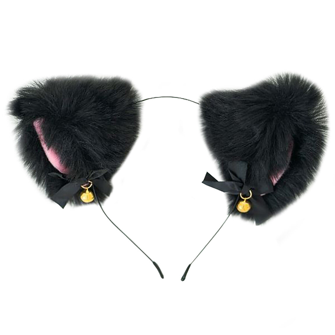 Патибум Y Ободок ушки меховые черные 6080877-FX89 стильный зимний аксессуар для головы