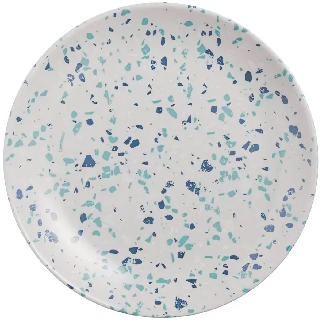 Тарелка десертная 19см «Венеция гранит», стекло, мозаичный узор, белый фон