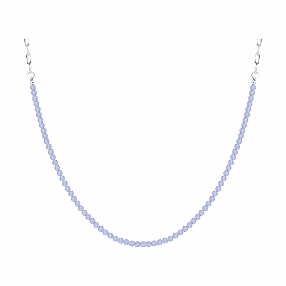 Колье, серебро, 925 проба, родирование, танзанит