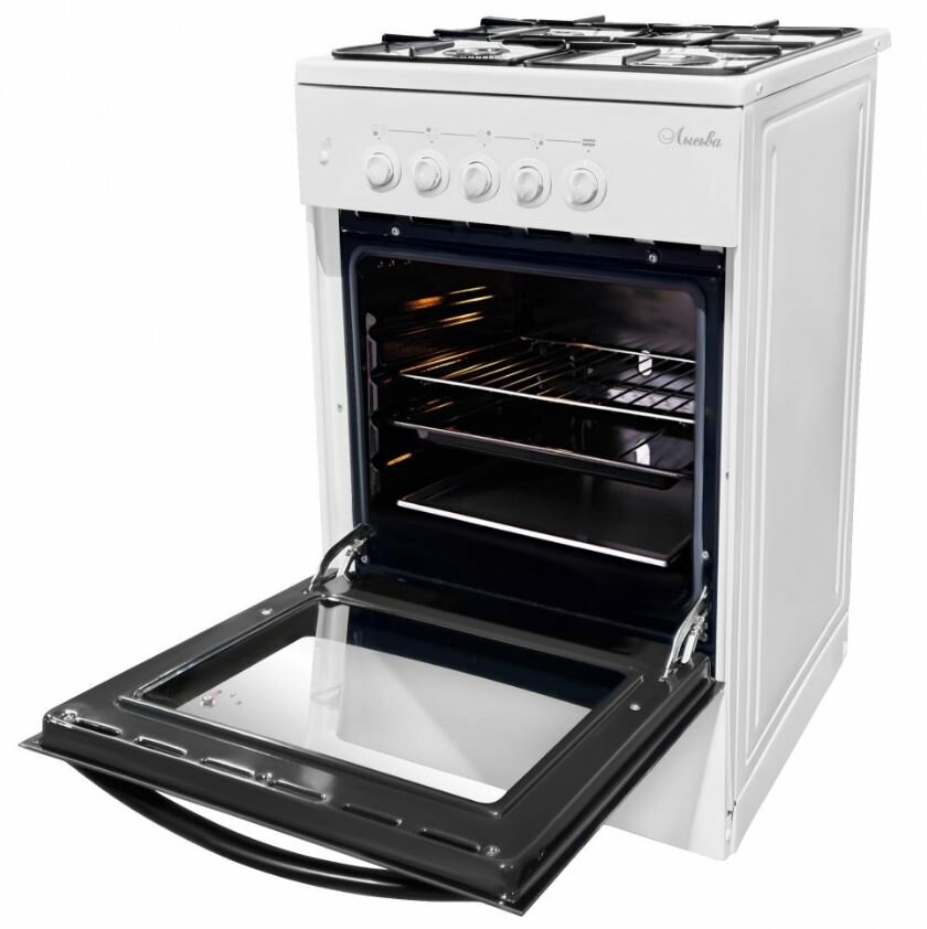 Плита газовая Лысьва ГП 400 МС-2у белый/черный, стеклянная крышка