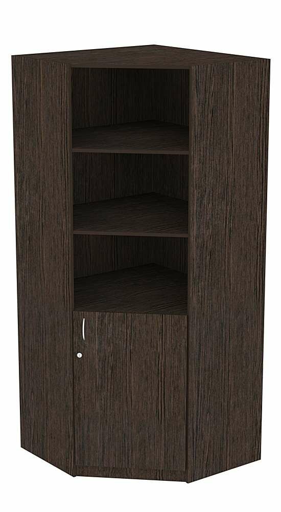 Стеллаж угловой из ДСП серии Эконом №5-5 (торец 500 мм) с дверкой 810 мм, Дуб Венге