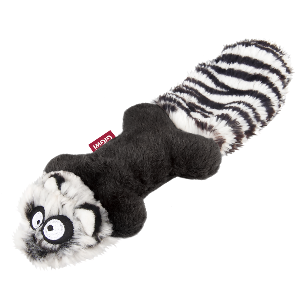 Игрушка для собак Енот с пищалками 26см, бренд Gigwi, серия Plush Friends