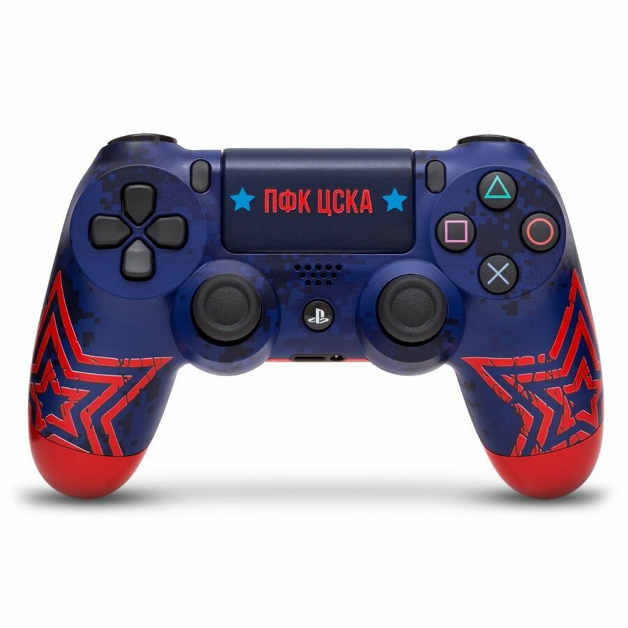 Геймпад беспроводной ПФК ЦСКА (кастомизированный) Sony DualShock 4 v2 джойстик PS4 ЦСКА "Армейцы Москвы" CUH-ZCT2E