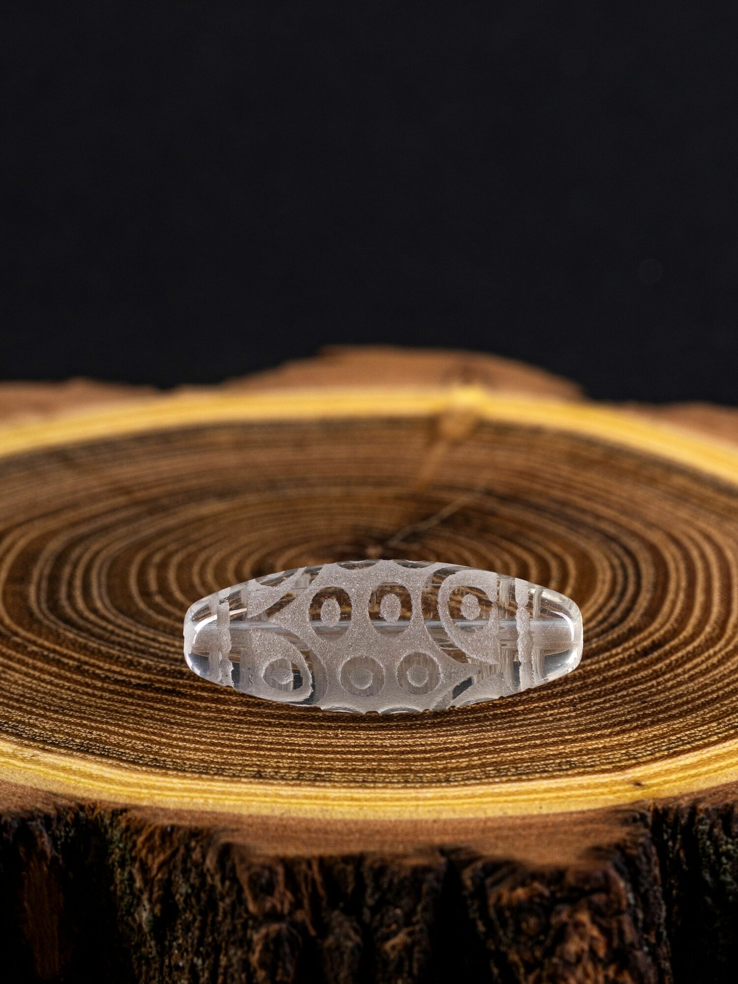 Бусина Дзи 18 глаз из горного хрусталя