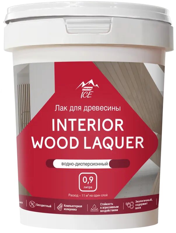 Лак для мебели акриловый Parade Interior Wood Laquer цвет прозрачный глянцевый 0.9 л