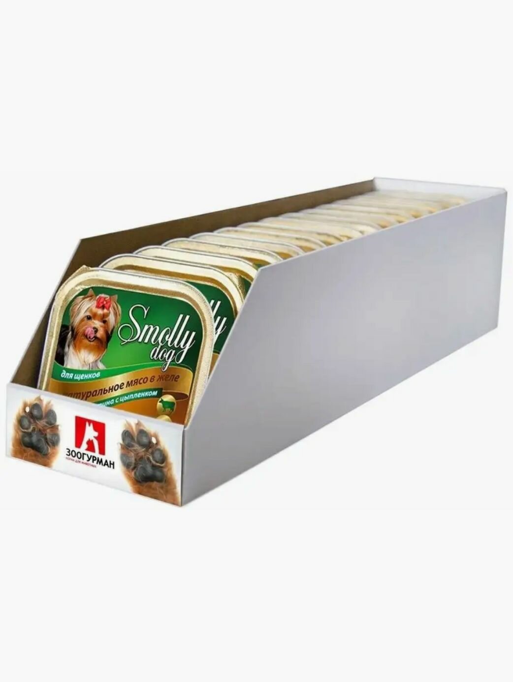 Зоогурман консервы для щенков "Смолли Дог" Телятина с цыпленком 100г (15 штук)